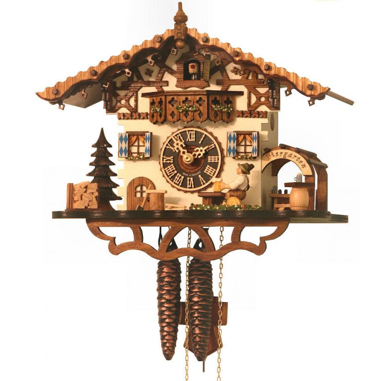 Chalet Style Cuckoo Clock with Beer Drinker - CuckooClocks.co.uk