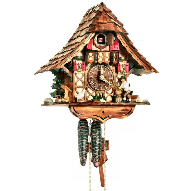 Chalet Style Cuckoo Clock with Wood Chopper - CuckooClocks.co.uk