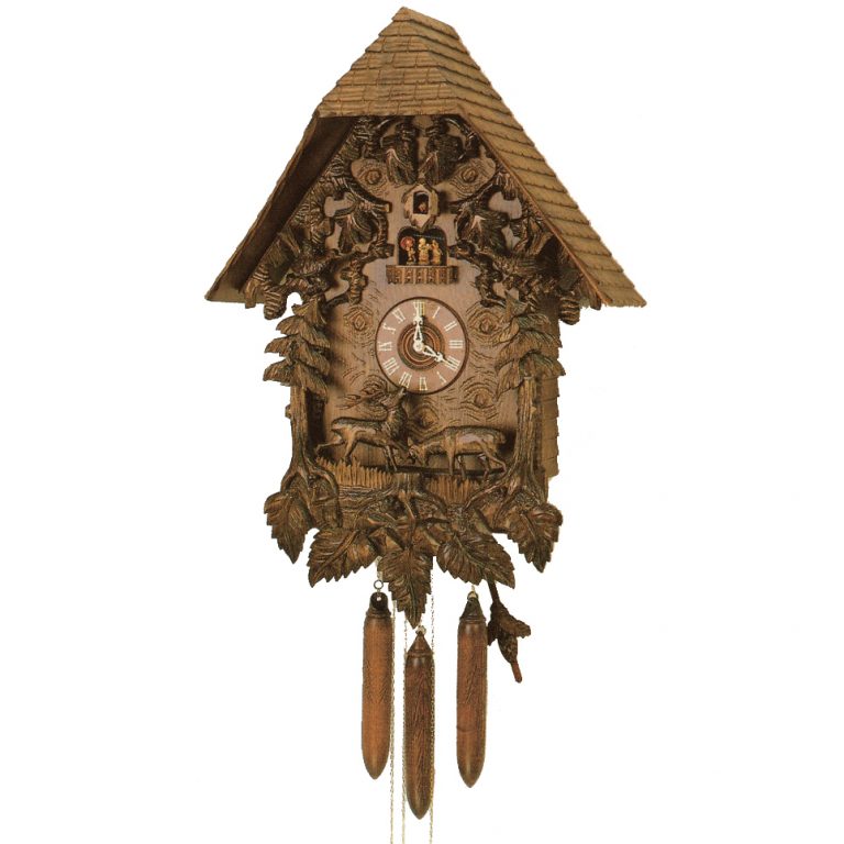 Large Cuckoo Clock with Wooden Weights - CuckooClocks.co.uk